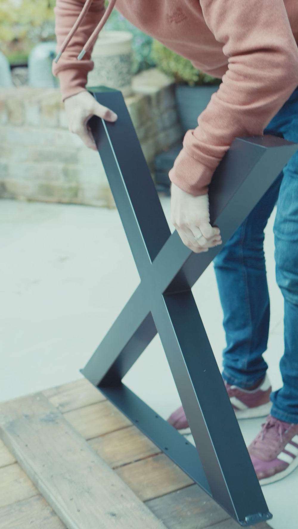Chunky X-Frame Industrial Legs | 71cm Table