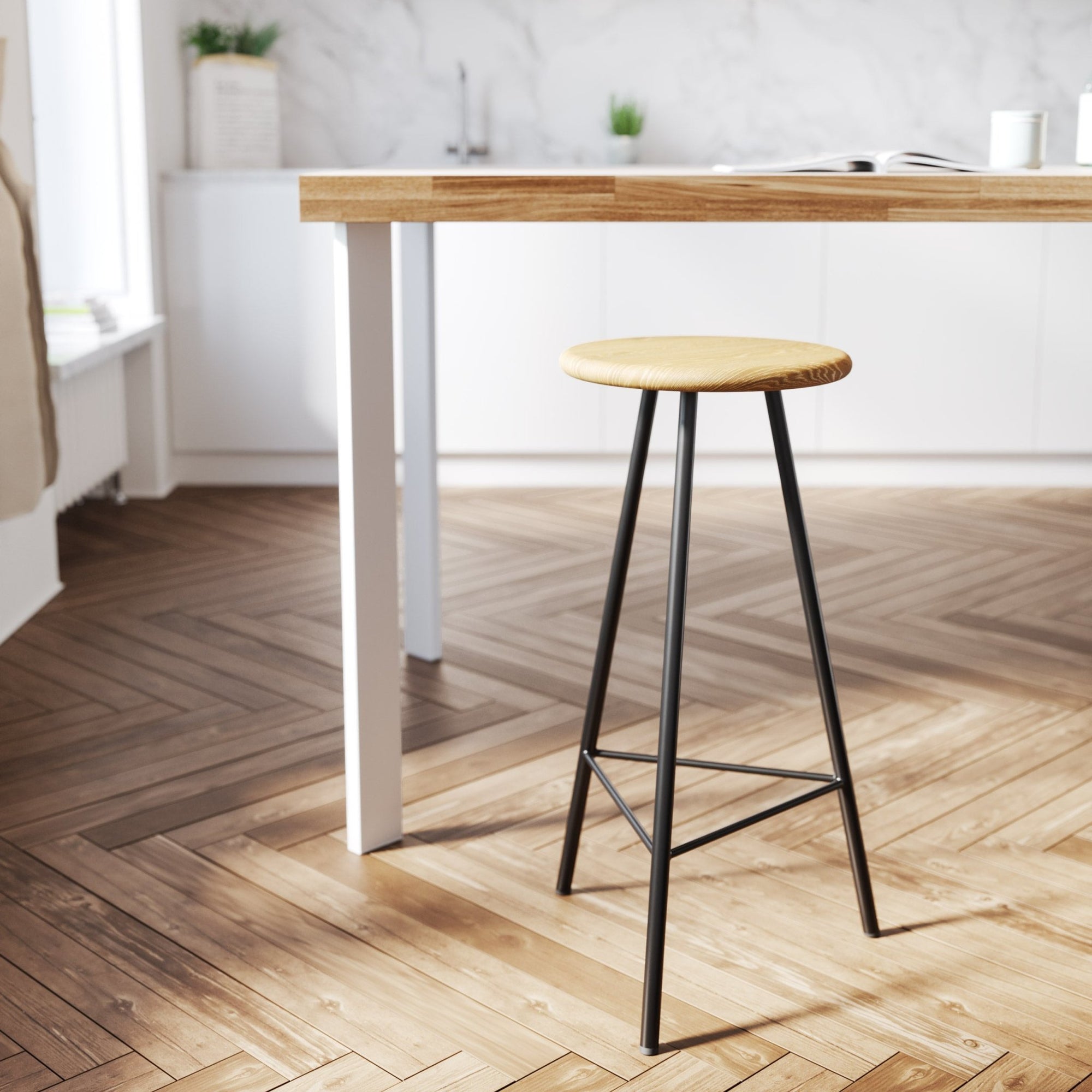 Scandinavian Style Stool | The Hairpin Leg Co.