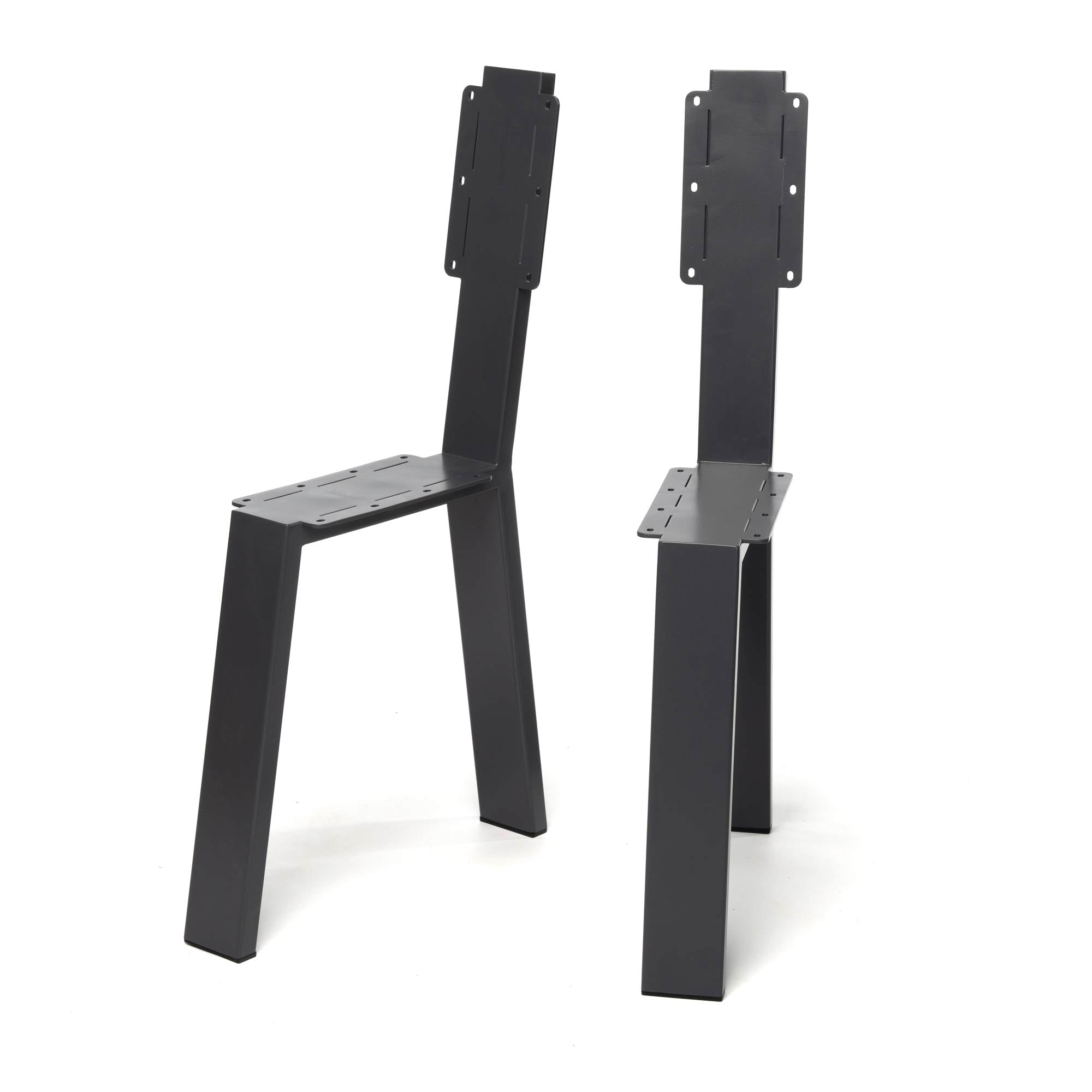 Industrial Style Bench Legs with Back Support- Dark Grey- Outdoor