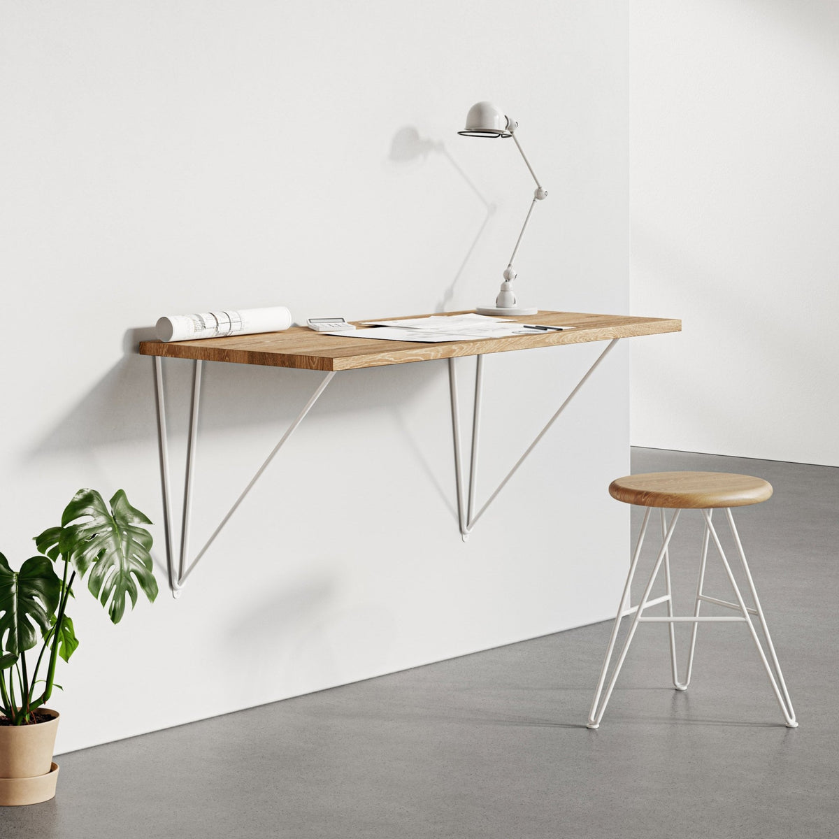 Wall Mounted Prism Desk Brackets | Black & White