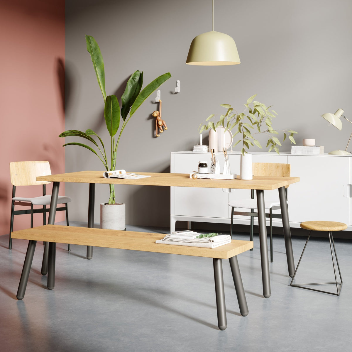 Single Pin Round Table Section Legs | Round Steel Table Legs